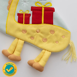 Heart's Sign Babys First Christmas Stocking 2023 Giraffe | My First Christmas Baby Boy and Baby Girl | Newborn Stockings Christmas Ornaments | Newborn Christmas Decor (Azure)