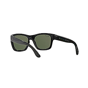 Ray-Ban RB4194 Square Sunglasses, Black/Polarized Green, 53 mm