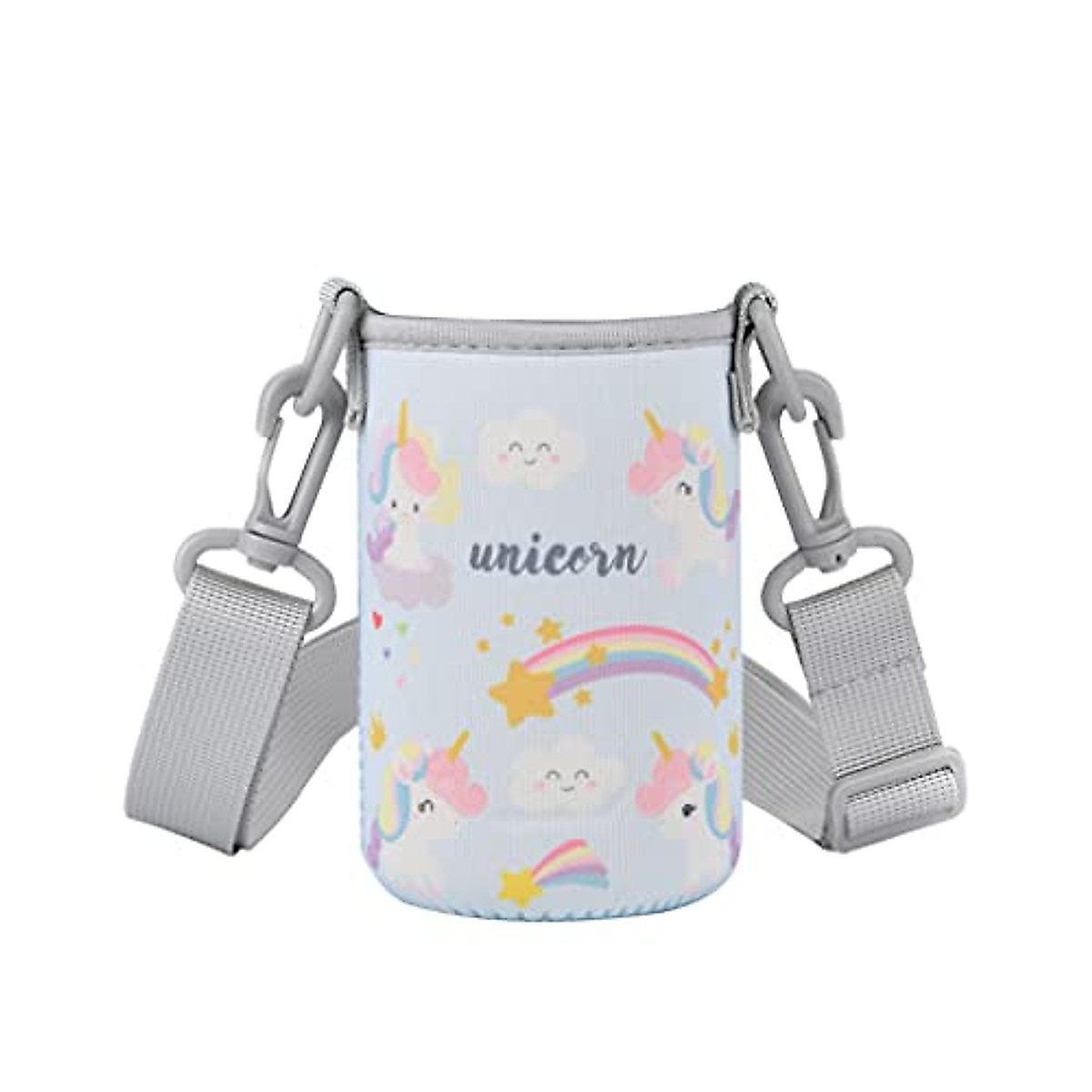 2Pack-Children's Water Bottle Carrier, Protect and insulate your water bottle, With adjustable straps, Suitable for most children's water bottles - Unicorn + Animal