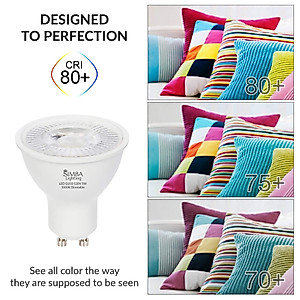 Simba Lighting LED GU10 5W Dimmable Spot Light Bulb (6 Pack) Halogen 50W Replacement MR16 Shape for Accent, Recessed, Track Lighting, 38° Beam Angle, 120V, Twist-N-Lock Bipin Base, 5000K Daylight