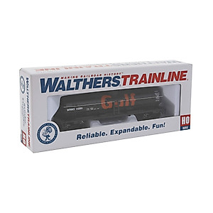 Walthers Trainline HO Scale Model 40' Tank Car with Metal Wheels - Gulf Oil Company