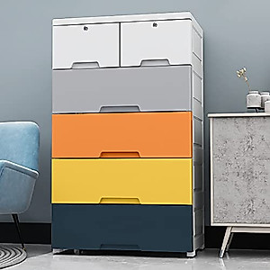 Plastic Dresser Storage 6 Drawers Dressers Storage Cabinet Tall Dresser for Clothes Plastic Drawer Dresser for Bedroom