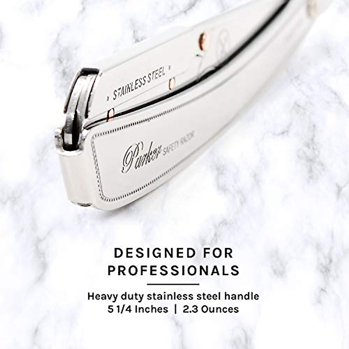 Parker SRX 100% Stainless Steel Straight Edge Professional Barber Razor & 5 Parker Premium Half Blades