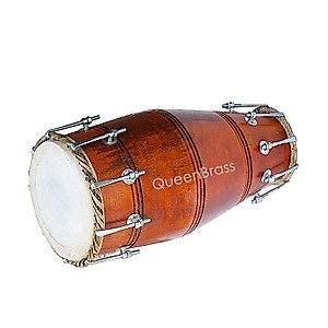 SAI TRADERS Naal Drum - Dholak, Mango Wood, Bolt Tuned, Padded Bag Spanner Musical Instrument