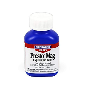 Birchwood Casey Presto Mag Liquid Gun Blue for Steel Complete Reblue Application, Gun Maintenance and Preservation, 3 Ounce (90ml)