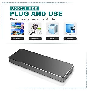 External Hard Drive 2TB Type C USB3.1 for PC, Mac, Desktop Computer Wii U, Xbox (2to, Black)