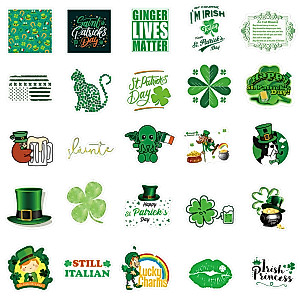 50 PCS St Patrick's Day Stickers,Vinyl Waterproof Aesthetic Stickers for Water Bottle,Laptop,Phone,Patrick's Day Decorations Party Home Supplies,for Teens Girls Kids Gift