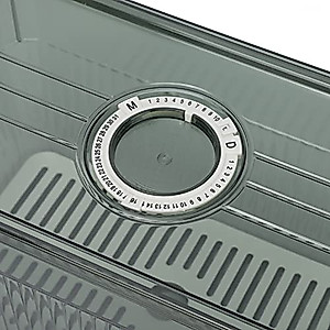 Tnfeeon Refrigerator Organizers Bins, Date Recording Fridge Organizers with Draining Board for Home for Vegetables