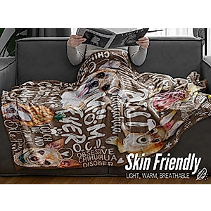 InnoBeta Chihuahua Gifts for Women, Flannel Throw Blanket for Chiwawa Chiuauaha Lovers (50"x 65") - Best Chihuahua Mom