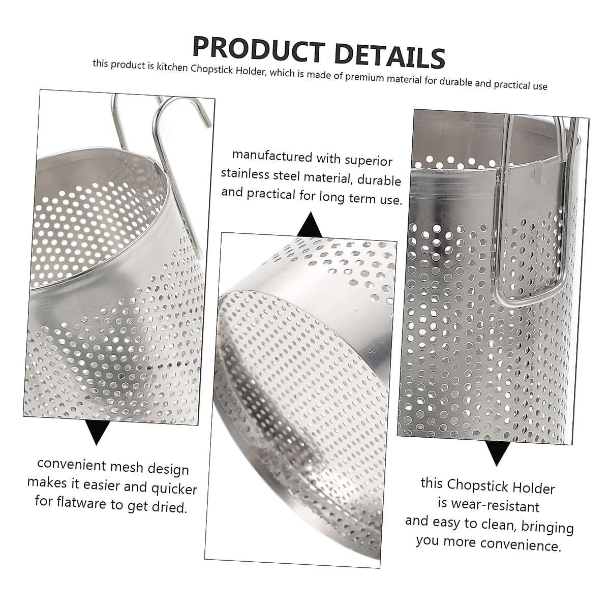 HAKIDZEL Stainless Steel Chopstick Holder Kitchen Cutlery Holder Flatware Hanging Rack Countertop Flatware Organizer Forks Silverware Hanging Drying Rack Stainless Steel Spoons Kitchen Tool