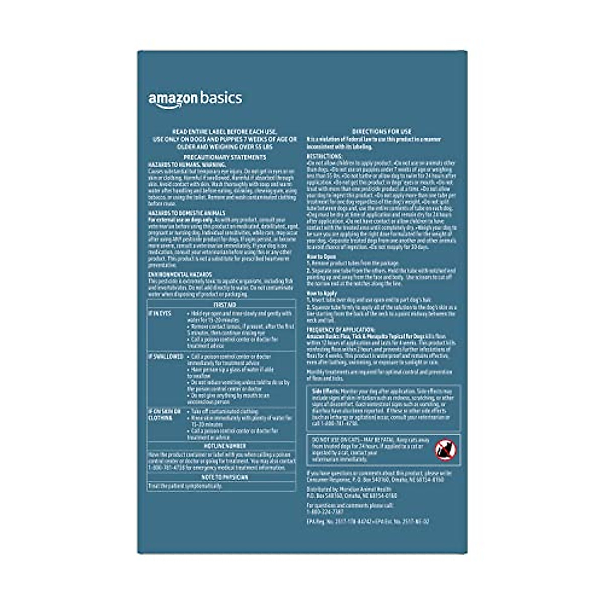 Amazon Basics Flea, Tick & Mosquito Topical Treatment for X-Large Dogs (over 55 pounds), 6 Count (Previously Solimo)