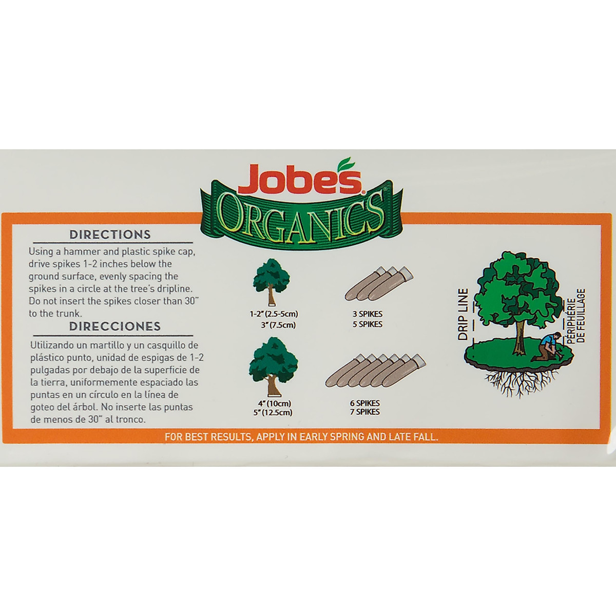 Jobe's, 01612, Fertilizer Spikes, Fruit and Citrus, Includes 15 Spikes, 12 Ounces, Brown