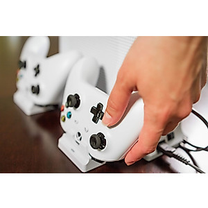 YoK Cool and Charge Vertical Cooling Stand for Xbox One Built In Cooling Fan With Dual Controller Charging Station - Compatible With Xbox One S