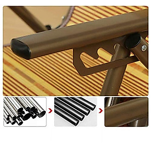 SikrEa Balcony Recliner, Bamboo Weaving Balcony Office Recliner Reclining Sun Lounger Outdoor Garden Patio Gravity Chair Lazy Folding Chair