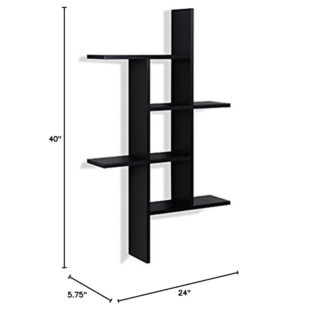 Danya B. Cantilever Cubby Decorative Modern Wall Mount Shelf – Horizontal or Vertical (Black)