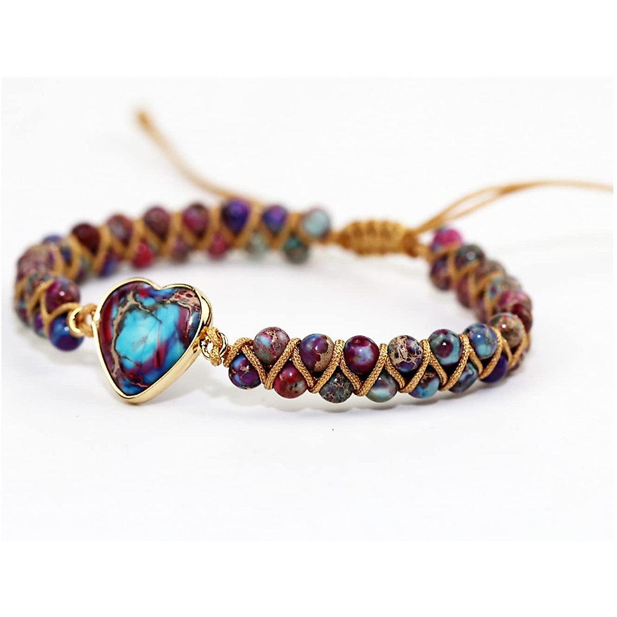 ZOSOJONA Women Handmade Boho Wrap Bracelets Natural Stone Variety Beaded Strand Bracelet