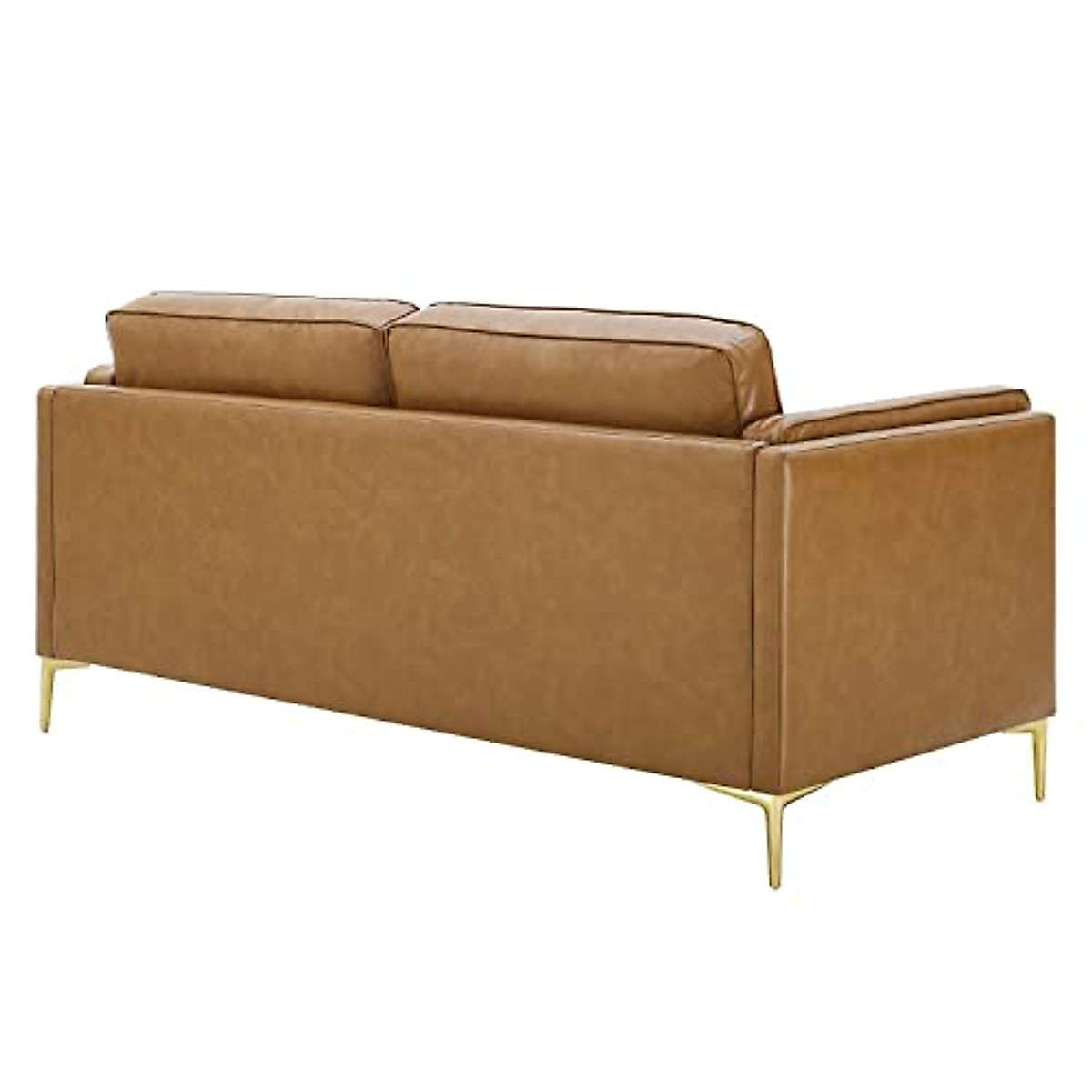 Modway Kaiya Upholstered Vegan Leather Sofa, Tan