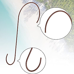 6 Pieces Bird Feeder Hook Rustproof Stainless Steel Hooks Garden Hook Tree Branch Hook for Hanging Bird Feeders, Bird House, Plants, Baskets, Lanterns and Bicycles (Bronzed,12 Inch)
