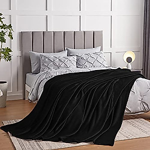 CozyLux Fleece Blanket King Ash Black 108" x 90", Super Soft Lightweight Microfiber Flannel Blankets for Travel Camping Chair and Sofa, Cozy Luxury Plush Fuzzy Bed Blankets