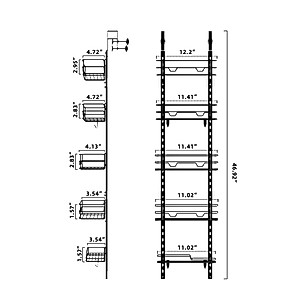 Elbourn Over The Door Shower Caddy, Adjustable Hanging Shower Organizer, Shampoo Rack Bathroom Storage - 5 Shelves