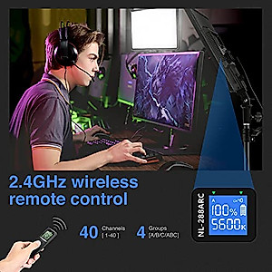 Neewer 18" Led Video Light Panel Lighting Kit with Remote, 2-Pack 45W Dimmable Bi-Color +Light Stand, 3200K–5600K Soft Light CRI 97+ 4800Lux for Game/Live Streaming/YouTube/Photography