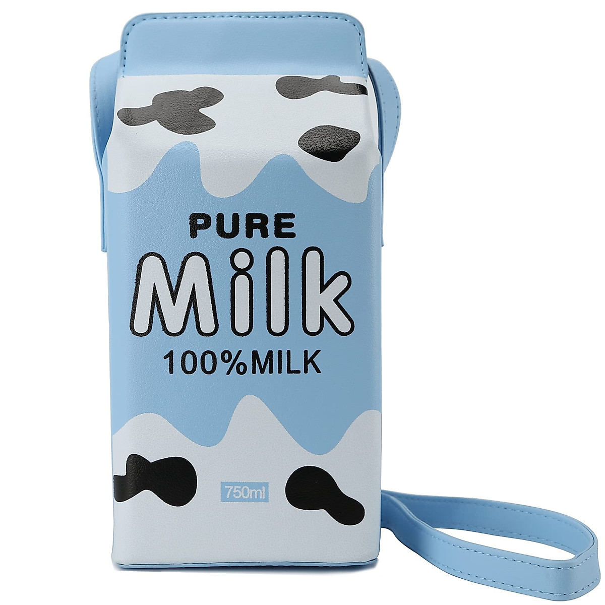 WLC Milk Carton Purse Female Bag, Ladies' PU Shoulder Handbag, White