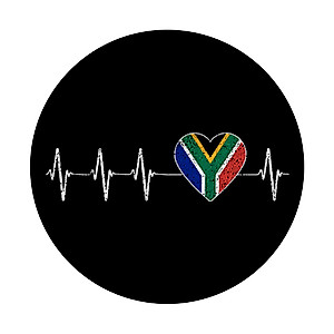 South African Heartbeat I Love South Africa Flag Heart Retro PopSockets Grip and Stand for Phones and Tablets