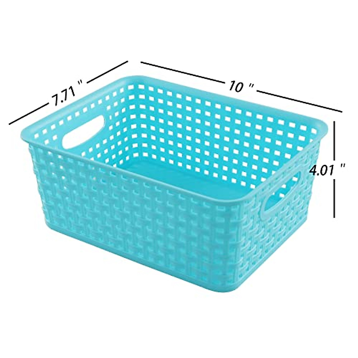 DynkoNA Colored Plastic Weave Basket, Small Storage Basket Bins Set of 6