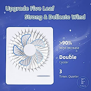 FrSara Fan USB Desk Personal Fan, 4.5Lnch，Long Battery Life, Quiet Portable Mini Table Fan, Three Wind Speed Adjustment, Small Portable and Personal Fan Perfect for Use in Home, Office, Desktop