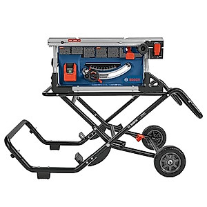 BOSCH GTS15-10 10 Inch Portable Jobsite Table Saw with Gravity-Rise Wheeled Stand, 15 Amp, 32-1/8 Inch Rip Capacity, 4 HP