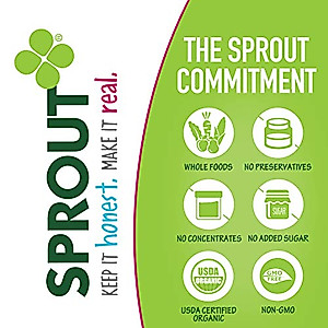 Sprout Organic Baby Food, Stage 2 Pouches, Fruit Veggie & Grain Blend, Blueberry Banana Oatmeal, 3.5 Oz Purees (Pack of 6)