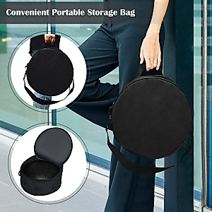 Sonart 12 Inch High Carbon Steel Tongue Drum, 13 Notes Lotus Hand Steel Pan Drum w/Drum Hammer, Drumstick Bracket, Rubber Finger Sleeve and Travel Bag for Camping, Meditation, or Yoga (Black)