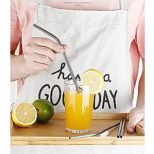 Sunwinc Reusable Metal Straws in Bulk 100 Pieces,8.5'' x 6mm Stainless Steel Straws for 20oz 30oz Tumbler Yeti Cup,Curved Bent Metal Drinking Straws Bulk For Wholesale (100pcs All Bent -8.5" Silver)