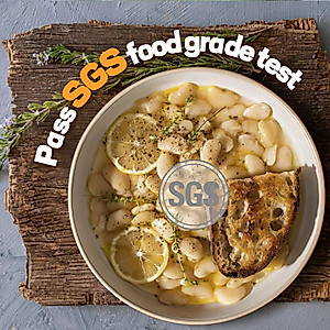 Artena Pasta Bowls, 50oz Large Salad Serving Bowls, 9.75'' Plates Bowls Set of 4, Big White Ceramic Soup Bowls for Kitchen, Embossment Shallow Dinner Bowl, Microwave Dishwasher Safe, Multiple Patterns