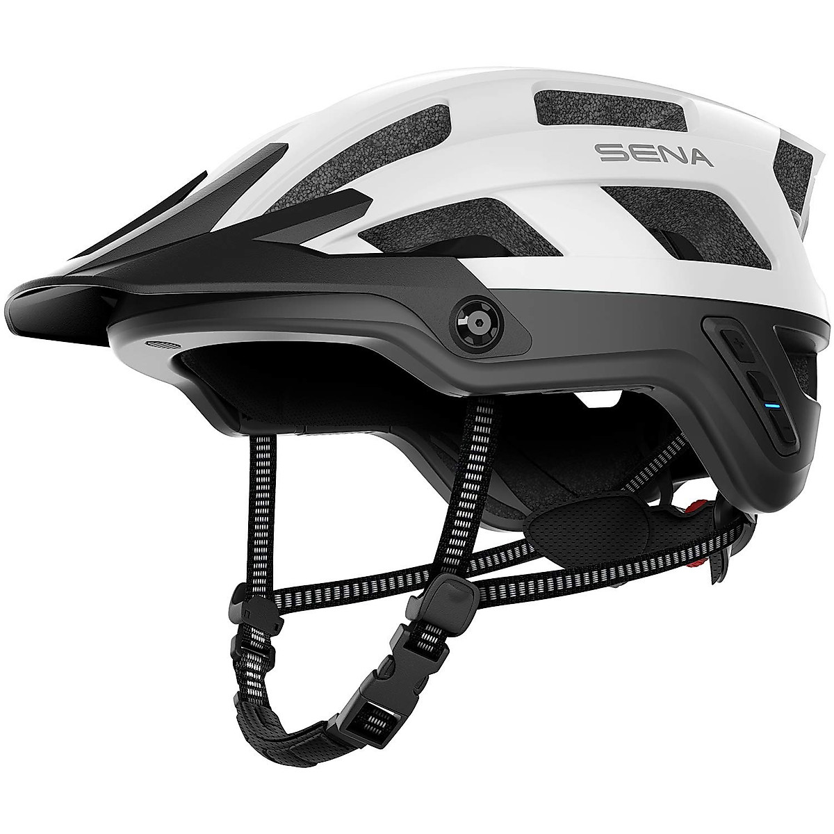 Sena M1 EVO Smart Communications Mountain Bike Helmets (Matte White, M)