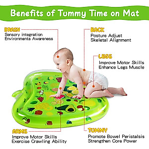 SUNSHINE-MALL Infant Toys Water mat, Tummy time Baby Toys, Inflatable Play Mat Water Cushion Baby Toys, Fun Early Development Activity Play Center for Newborn (80 x 76 cm)