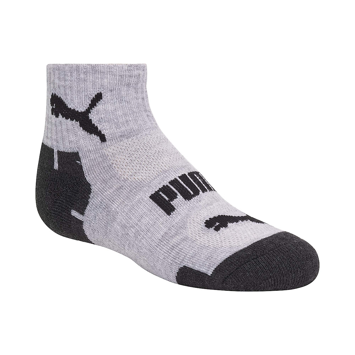PUMA boys 6 Pack Quarter Crew Socks, Navy, 78.5 US