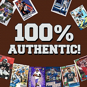 Assorted Set of 100 Football Trading Cards - All New Condition Cards - Perfect Starter Set For Kids, Adults, & Collectors - Potential Superstar and Hall of Fame Cards Available - Retail Packaging
