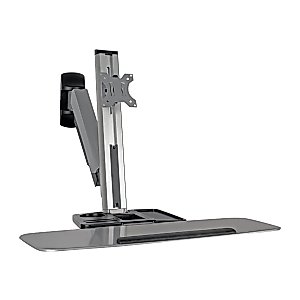 Tripp Lite Wall Mount for Sit Stand Desktop Workstation Height-Adjustable Standing Desk, Single Display (WWSS1332W),Silver