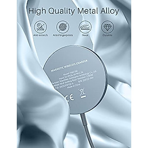 Compatible with MagSafe Charger for iPhone 14 - Mag Safe Magnetic Wireless Charger Pad for iPhone 14/14 Pro/14 Plus/14 Pro Max/13/13 Pro/13 Pro Max/13 Mini/12,[1 x USB C to USB Adapter][No AC Adapter]