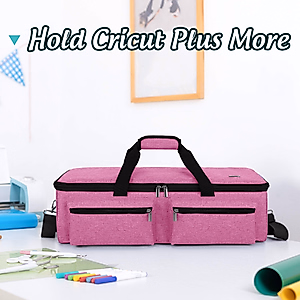 LUXJA Carrying Bag Compatible with Cricut Explore Air and Maker, Tote Bag Compatible with Cricut Explore Air, Silhouette Cameo 4 and Supplies (Bag Only), Pink