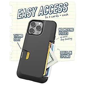 Smartish iPhone 14 Pro Max Wallet Case - Wallet Slayer Vol. 1 [Slim + Protective] Credit Card Holder - Black Tie Affair