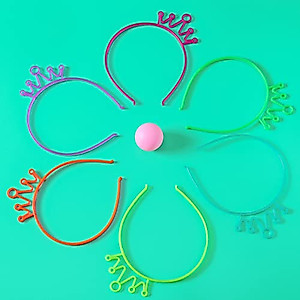 Suyegirl 6 Pcs Glow Dark Headbands Women for Party, Crown Headbands For Girls, Halloween Hair Accessories for Women,Hair Hoop Tiara for Party Cosplay