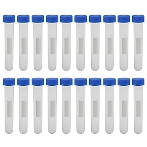 Kesell Centrifuge Tubes Round Bottom Screw Cap Plastic Test Tube Vials 10ml with Graduation and Writing Area, Pack of 20