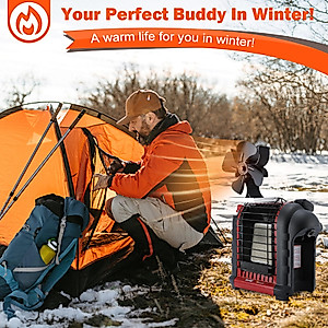 Miaton Heat Powered Wood Stove Fan and Mr Buddy Heater Fan for Little Buddy and Big Buddy (Included Bracket), Non Electric Fireplace Fan Eco fan Thermal Fan Thermoelectric Fan