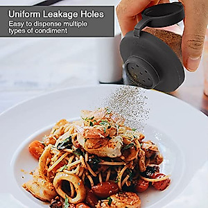 Sophico Mini Salt and Pepper Shakers with Moisture Proof Lids, 1.6oz Small Spice Shaker containers to go for Outdoor Camping Travel Picnic Lunch Boxes(DARK GREY- 3 PACK)