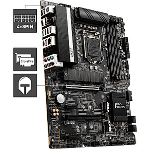 MSI Z590-A PRO ProSeries Computer Gaming Motherboard (ATX, 11th/10th Gen Intel Core, LGA 1200 Socket, DDR4, PCIe 4, M.2 Slots, USB 3.2 Gen 2, 2.5G LAN, DP/HDMI) Intel PC Motherboards (Renewed)