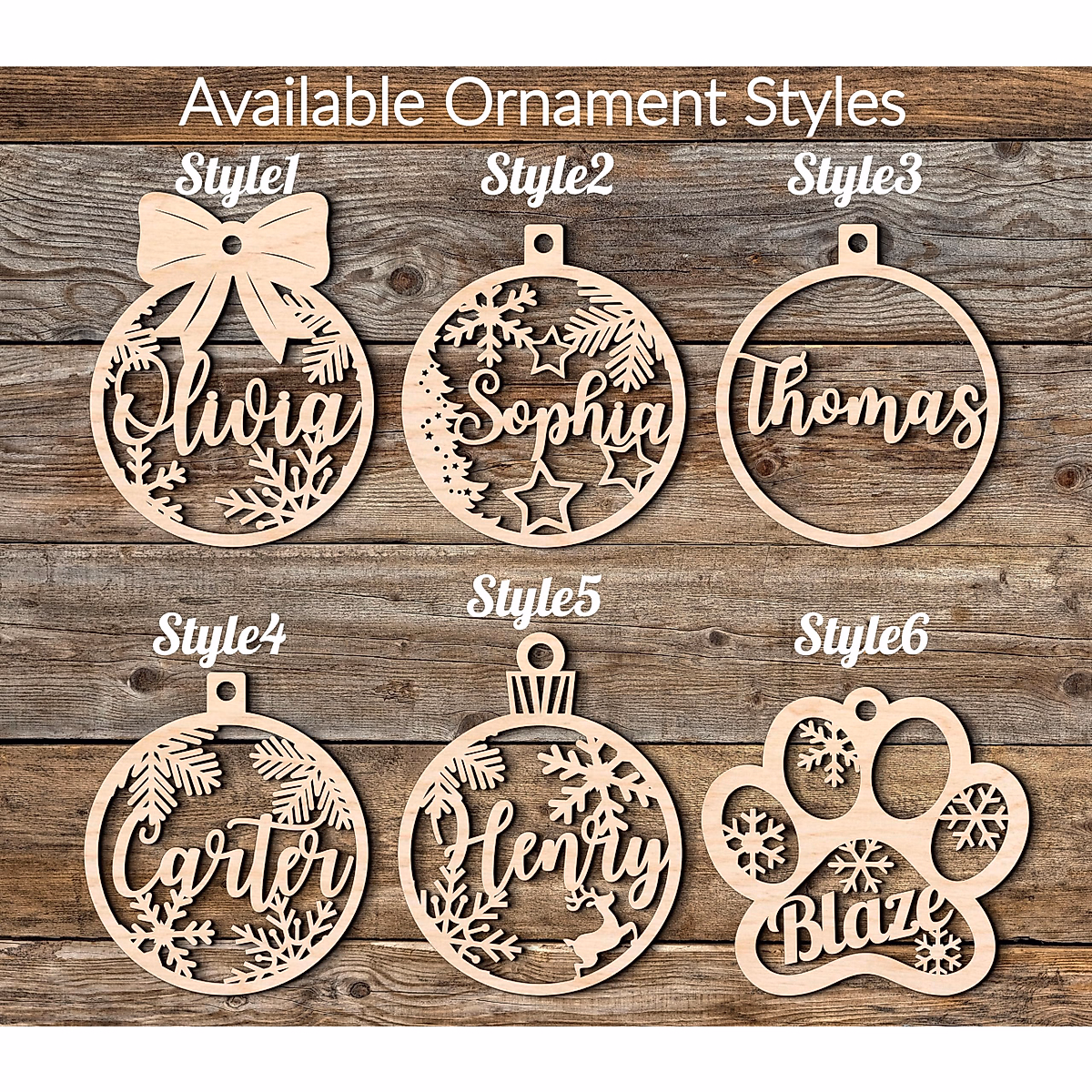 Wooden Personalized Christmas Ornaments with Name Family Christmas Ornaments for Kids Christmas Ball Ornaments Christmas Tree Ornaments Christmas Balls Custom Christmas Ornament with Name