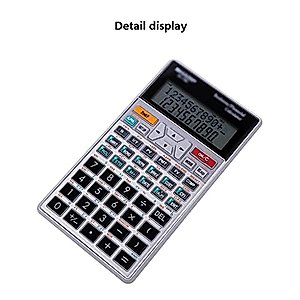 Calculator,Advanced Scientific Gray Financial Calculator,12-Digit Two-line Display Screen,Battery-Powered,School Students Calculators