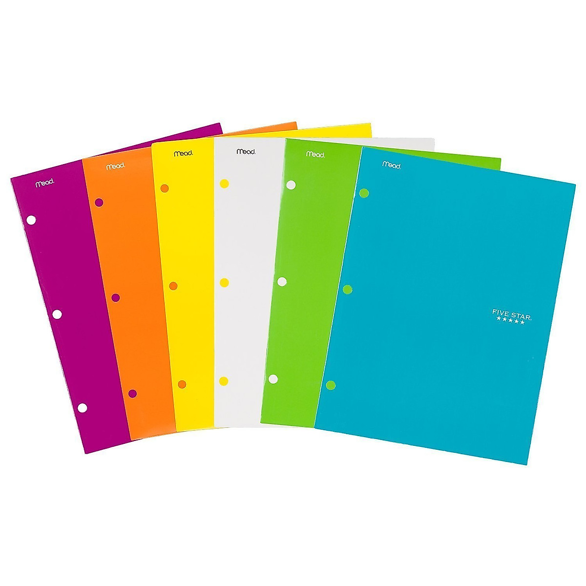 Five Star Pocket Folders, 4-Pocket, 12-1/2" x 9-1/2", Assorted Colors, 12 Pack